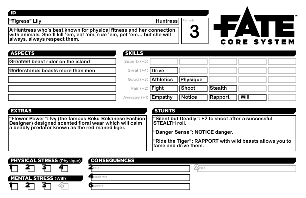 Fate Character Sheet Character Sheets | Fate Character Sheet
